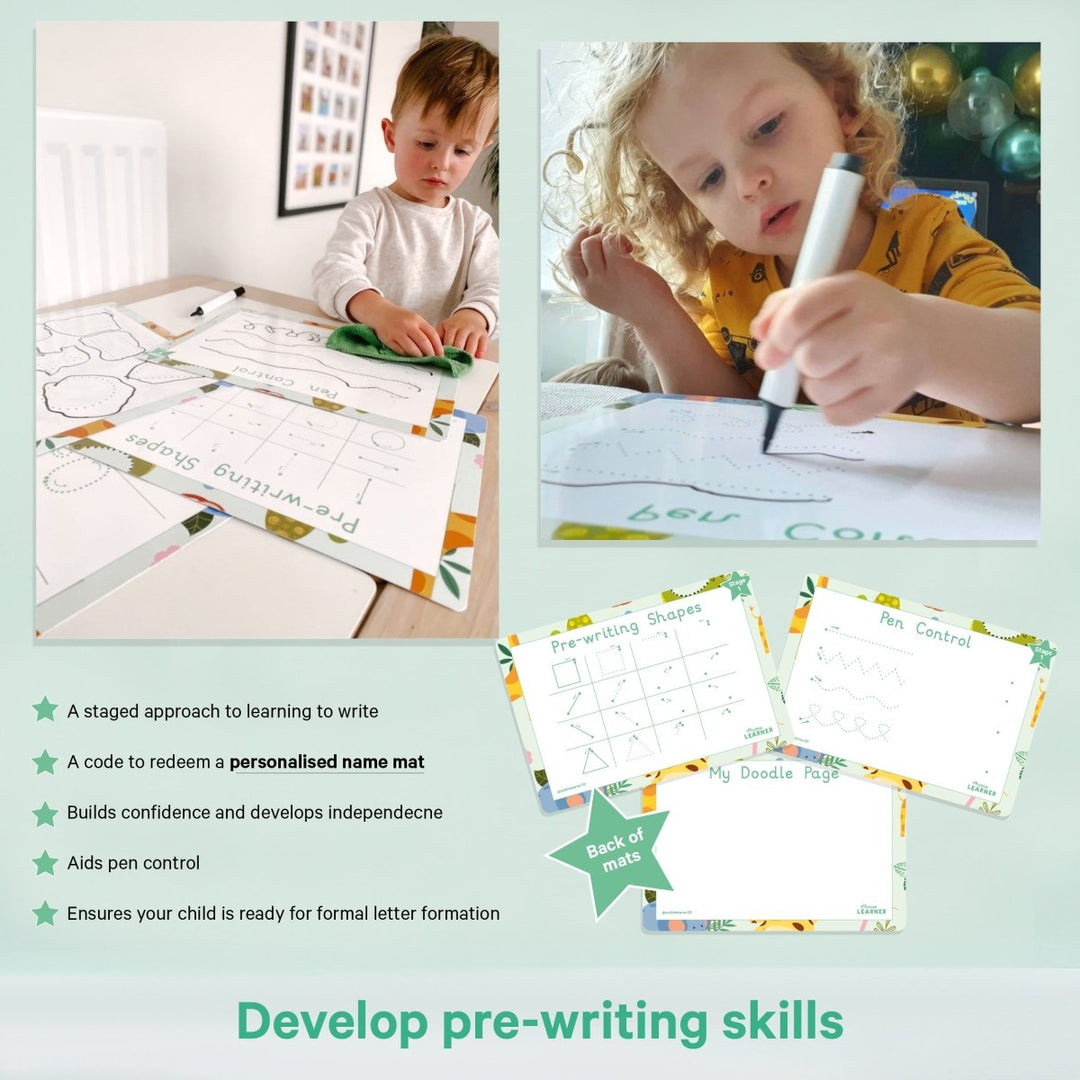 Pre-Writing Gift Set| Learn To Write | Wipeable Learning Mats – My ...